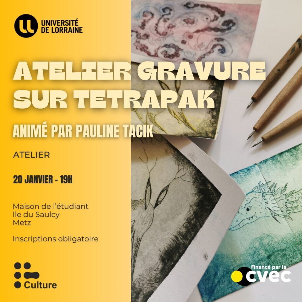 Atelier gravure sur Tetra Pak